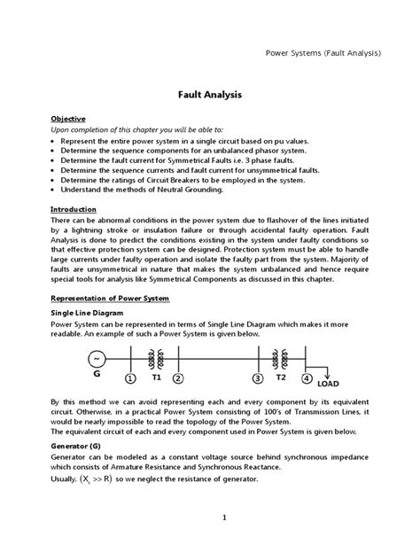 power systems fault analysis pdf transformer electrical impedance