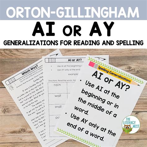Is It Ai Or Ay Spelling With Long A Vowel Teams The Literacy Nest