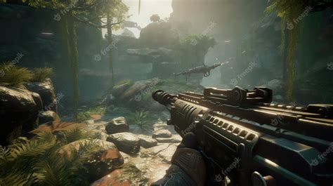 Premium Photo First Person Shooter Game Ai Generate