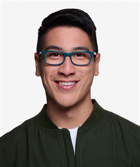 Mandi Rectangle Teal Full Rim Eyeglasses Eyebuydirect