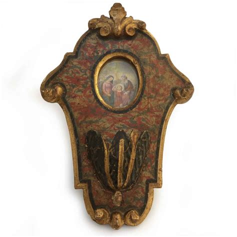 18th Century Italian Polychrome Holy Water Font Vendita Online Ghilli Antichità Milano