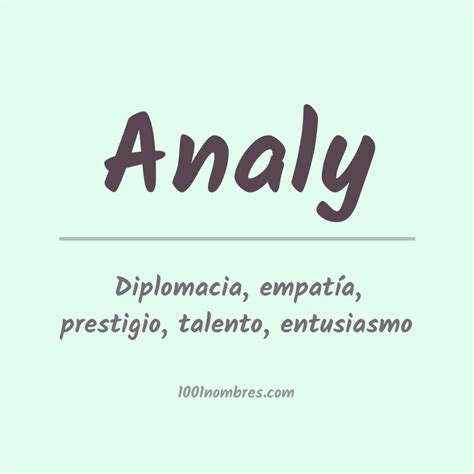 Significado Del Nombre Analy
