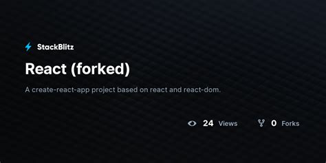 React Forked Stackblitz