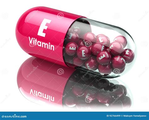 Cápsula Ou Comprimido Da Vitamina E Suplementos Dietéticos Ilustração