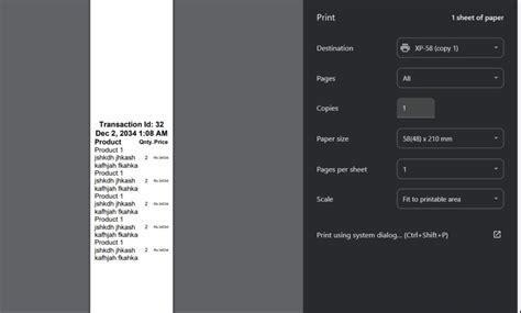 dart flutter printing library pos receipt not taking full width