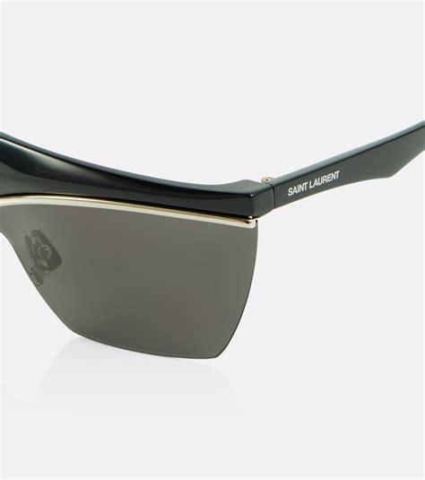 Sl 614 Mask Shield Sunglasses In Black Saint Laurent Mytheresa