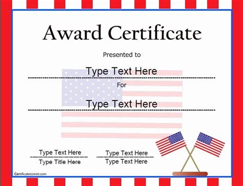 Free Printable American Flag Certificate Template Easily Fill Out Pdf