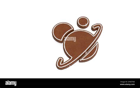 3d Rendering Of Gingerbread Cookie In Shape Of Symbol Of Solar System Planets In Space Isolated