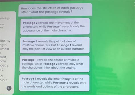 Solved How Does The Structure Of Each Passage Affect What The Passage