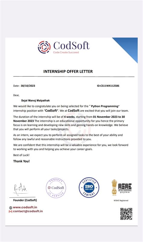 Codsoft Internship Sejal Malpathak