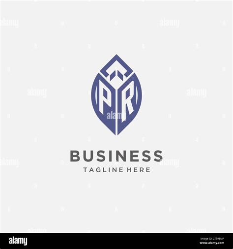 Pr Logo With Leaf Shape Clean And Modern Monogram Initial Logo Design Vector Graphic Stock