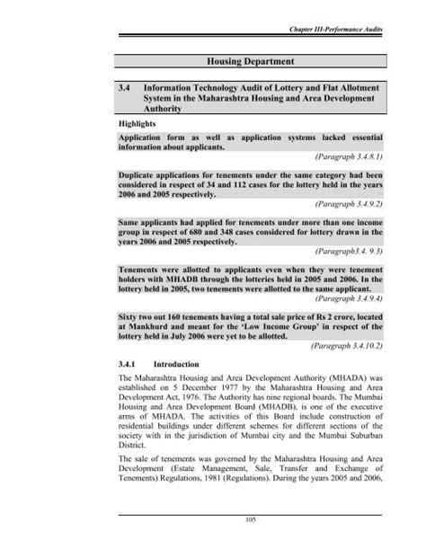 It Audit Of Lottery And Flat Allotment System
