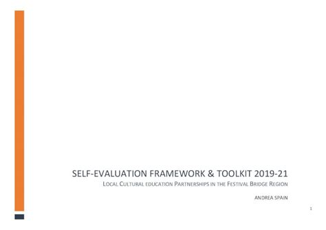 Pdf Self Evaluation Framework And Toolkit 2019 21 · Self Evaluation Framework And Toolkit 2019 21