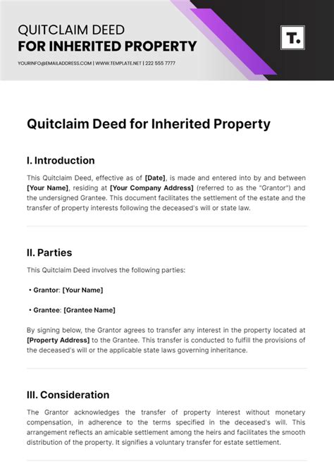 Quitclaim Deed For Inherited Property Template Edit Online And Download Example