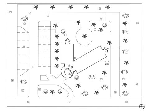 Building Terrace Plan With Area Landscaping Detail 2d View Dwg File