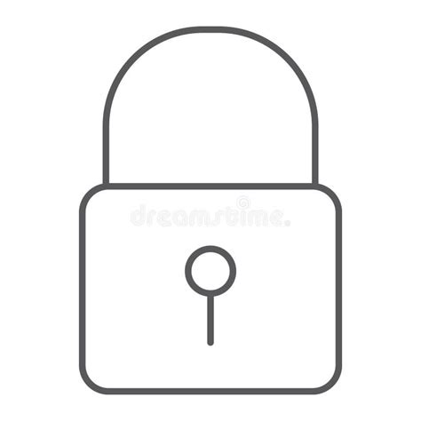 Lock Thin Line Icon Security And Padlock Door Lock Sign Vector Graphics A Linear Pattern On