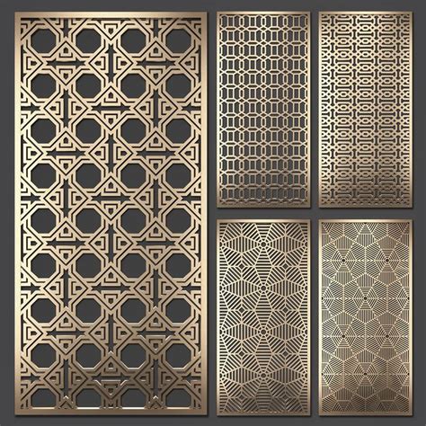 Decorative Panel Set 76 Elevation Cnc Jali Design Metal Laser Cut