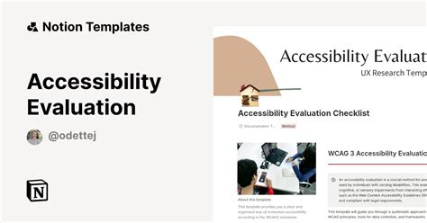 Accessibility Evaluation Template By Odette Jansen Notion Marketplace