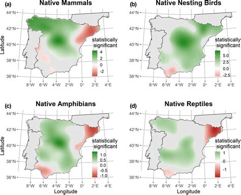 maps of regression coefficients resulting from geographically weighted