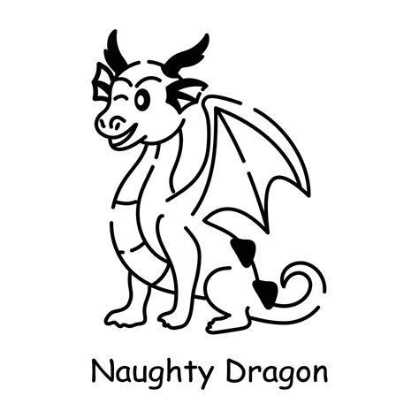 Well Designed Doodle Icon Of Naughty Dragon Winking 46800022 Vector Art