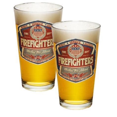 Denim Fade Firefighter Pint Glasses Military Republic