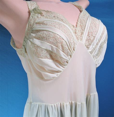 Vintage 60s Long Sheer Nightgown~van Raalte Sheerio 38 4629084012