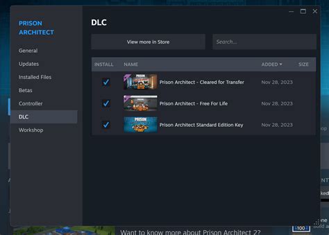 Downloading Dlc Via Steam Rprisonarchitect