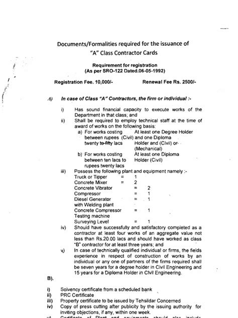 Documents Formalities Required For The Issuance Of A B Candd Class