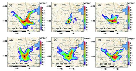 Maps Of Weighted Potential Source Contribution Function Wpscf For