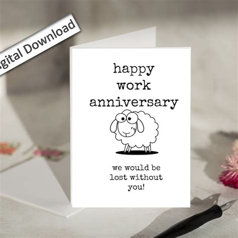 Funny Work Anniversary Cards Etsy