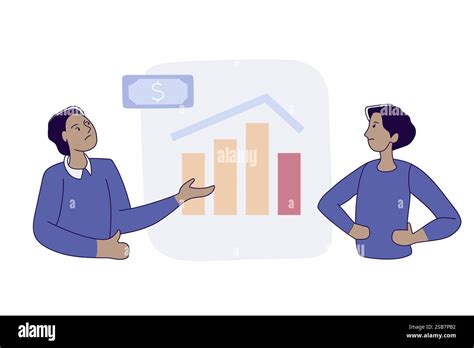 Man And Woman Analyzing Chart Stock Vector Image And Art Alamy