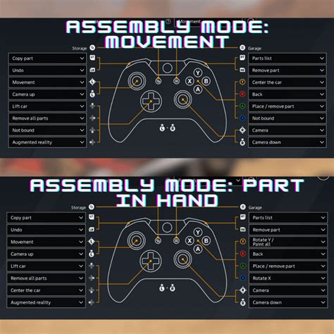 Xbox Controller Layout Build Mode Assembly Mode Previous Setup