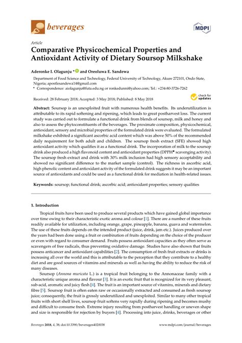 Pdf Comparative Physicochemical Properties And Antioxidant Activity