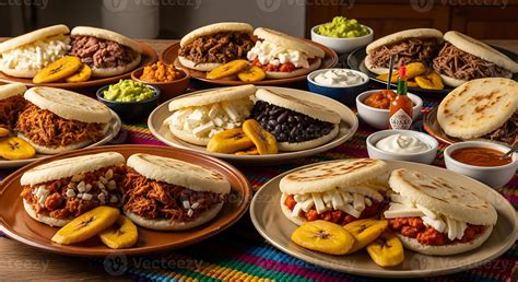 Venezuelan Arepas Photo With Fried Corn Patties And Fillings 70208785