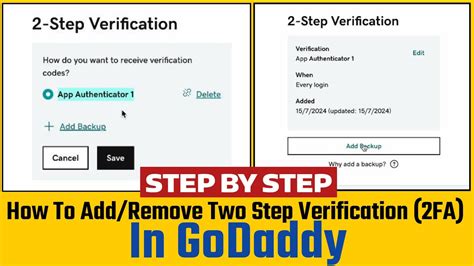 How To Add/Remove Two Step Verification (2FA) In GoDaddy | GoDaddy Email Setup | GoDaddy 2FA ...