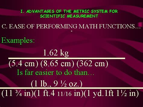 Understanding And Using The Metric System I Advantages