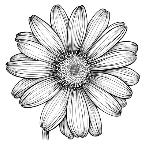 Daisy Flower Clip Art Black White