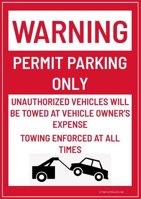 Permit Parking Only Sign Template Download Printable Pdf Templateroller