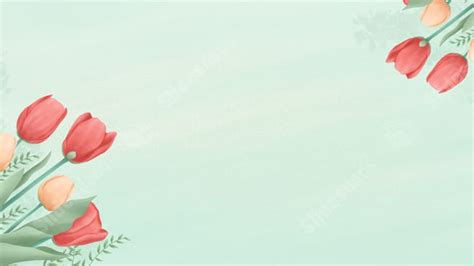 Fresh Flowers Romantic Tulip Literary Simple Powerpoint Background For
