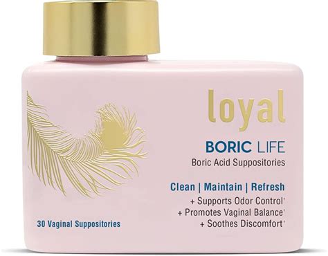 Loyal Boric Life Boric Acid Vaginal Suppositories 600mg Supports Odor Control