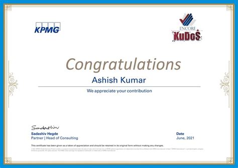 Ashish Kumar On Linkedin Kudos Kgs Kpmg Kudosencore 11 Comments
