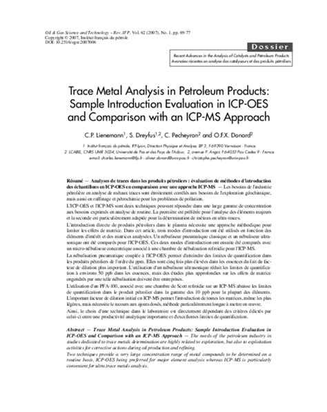 Pdf Trace Metal Analysis In Petroleum Products Sample Introduction