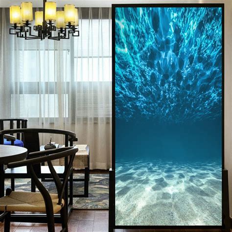 Ocean Frosted Window Film Window Privacy Film Tropical Sandy Beach At