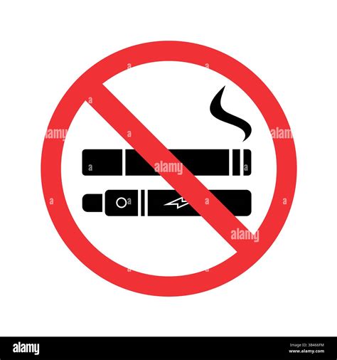 Prohibited Smoking And Vaping Sign Featuring Traditional And Electronic Cigarettes With A Red