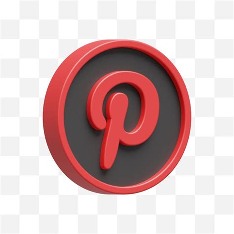 Premium Psd Pinterest Social Media Icon 3d