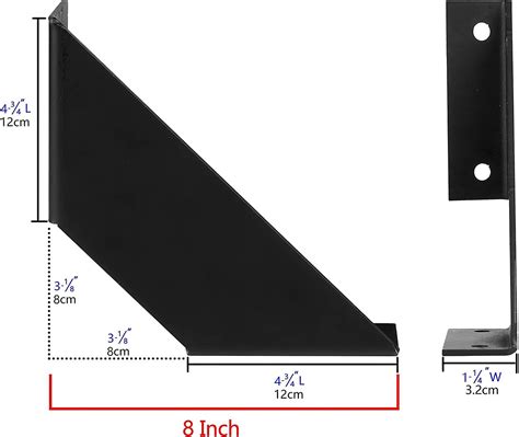 8 Inch Shelf Brackets Flat Angle Curved Black Floating Industrial Shelves Support Brackets Set