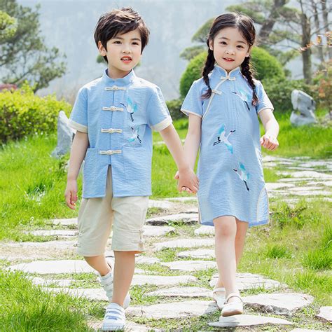 小学生校服男童夏装汉服童装中国风儿童幼儿园园服唐装女童连衣裙虎窝淘