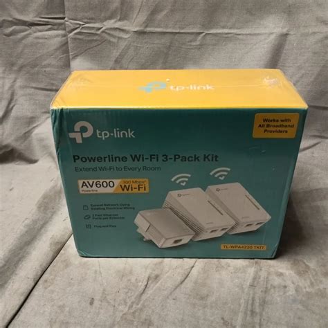 Lot 243 Boxed And Sealed Tp Link Powerline Wi Fi 3 Pack Kit Av600