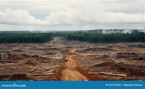 Deforestation Forest And Illegal Logging Neural Network Ai Generated