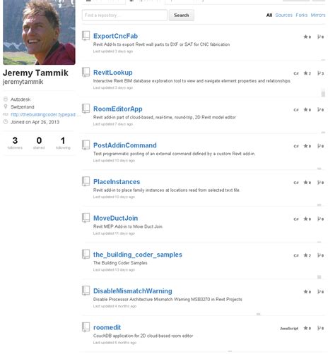 What Revit Wants The Building Coder On Github And New Revitlookup